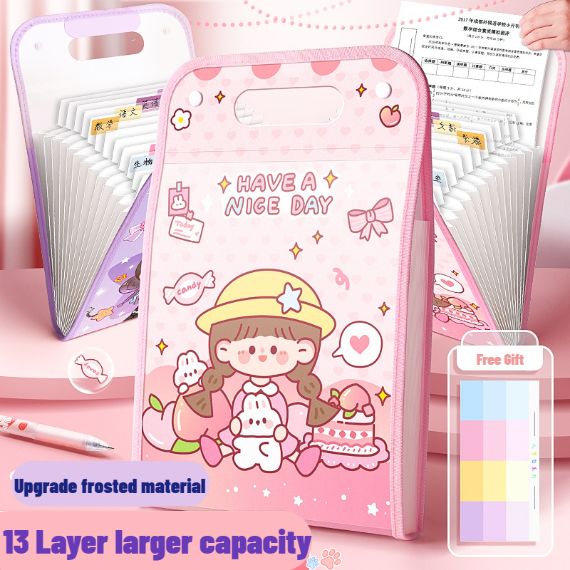 13Pockets Expanding File Bag Test Paper Storage Document Bag File ...