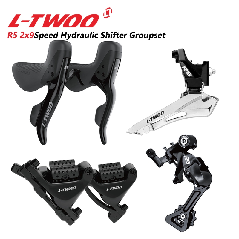LTWOO R5 Disc Series 2x9s Aluminum Hydraulic Shifter Groupset Shifter Rear Derailleur Front ...