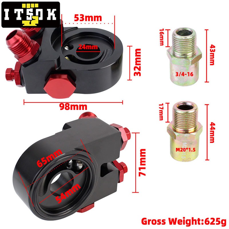 ITSOK 】Engine Transmission Oil Cooler Kit Set An10 ( 1 Set ) 7 / 10 ...
