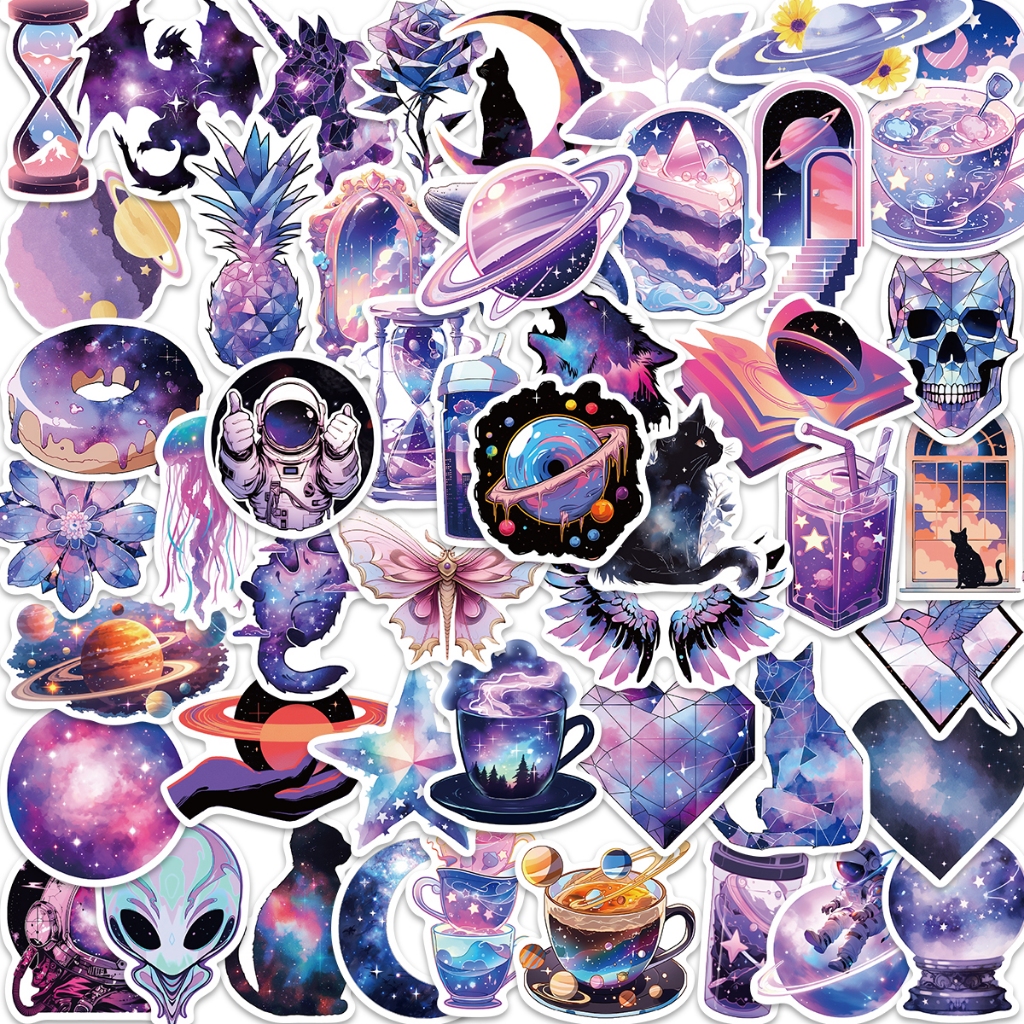 50pcs Stickers Cartoon Space Style Graffiti Skateboard Waterproof ...