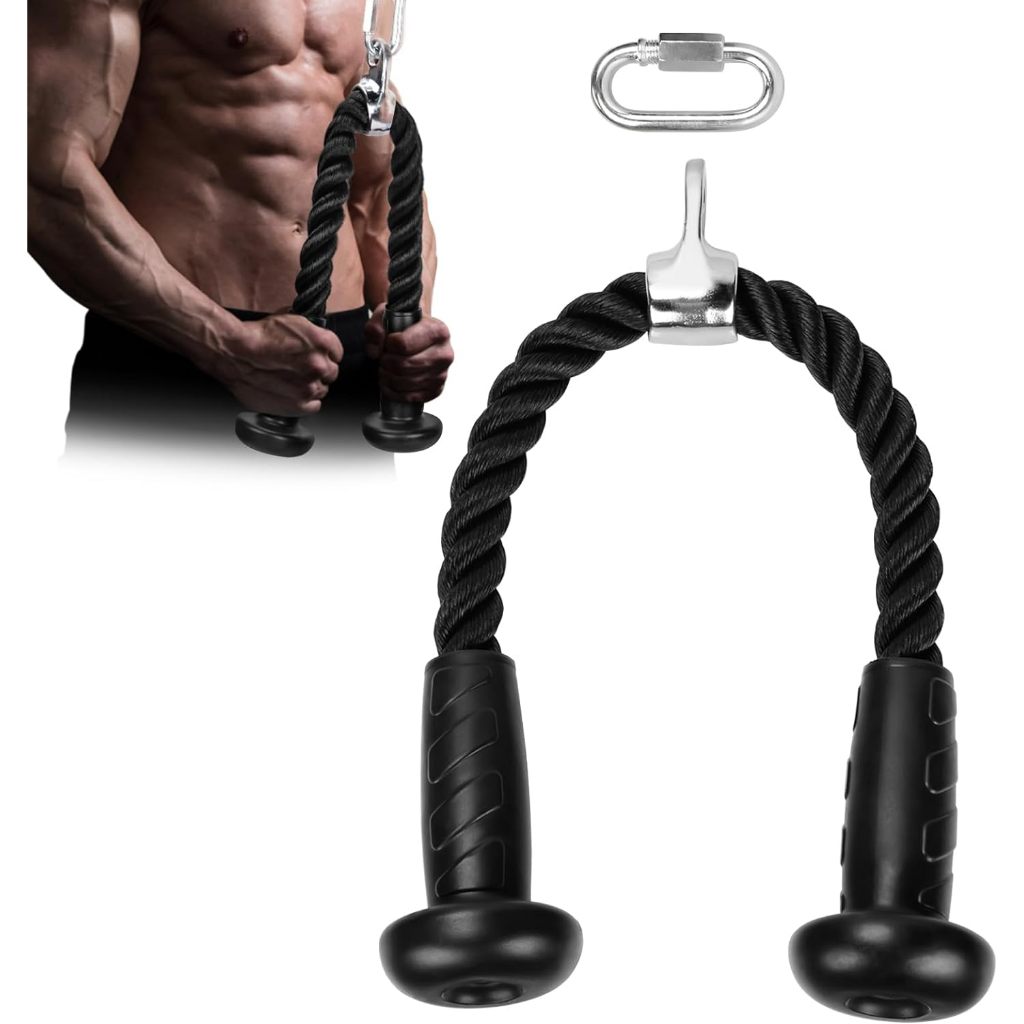 Ergonomic Tricep Rope Cable Attachment with Anti-Slippery Rubber Grip ...