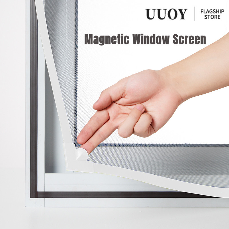 UUOY Mosquito Net for Window Adjustable DIY Magnetic Window Screen with ...