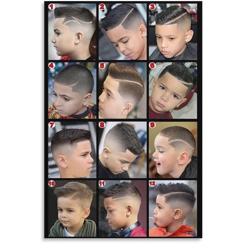 Barber Shop Poster Kids Hair Style Posters Barbershop Haircut Poster ...