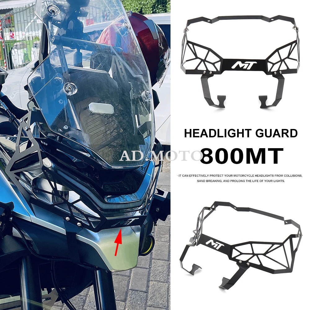 Motorcycle 800MT 800mt Headlight Grill Guard Protection Cover Protector Black Metal Accessories ...