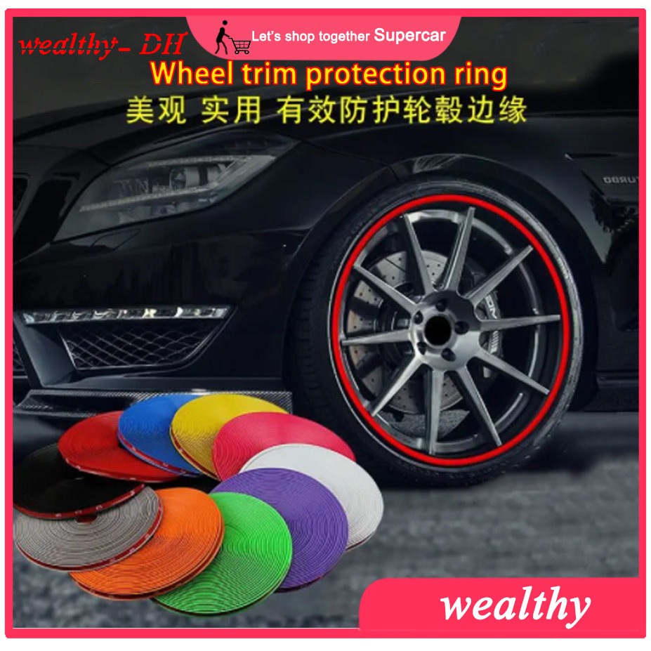 8M Car Wheel Rim Protector Decor Strip Rubber Tire Guard Line Rimblades ...