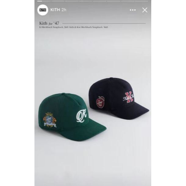 KITH APPLE HAT Sworn to wave Apple logo embroidery design baseball cap ...