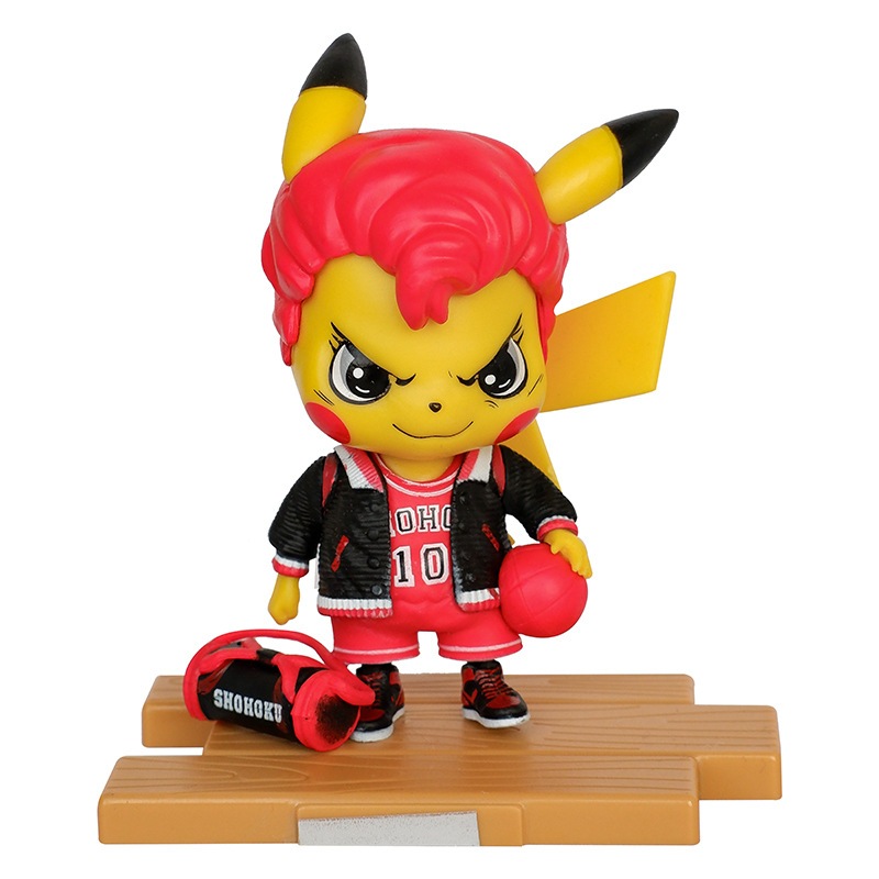 11cm Anime Pokemon Figure Pikachu Cosplay Slam Dunk Sakuragi Hanamichi ...