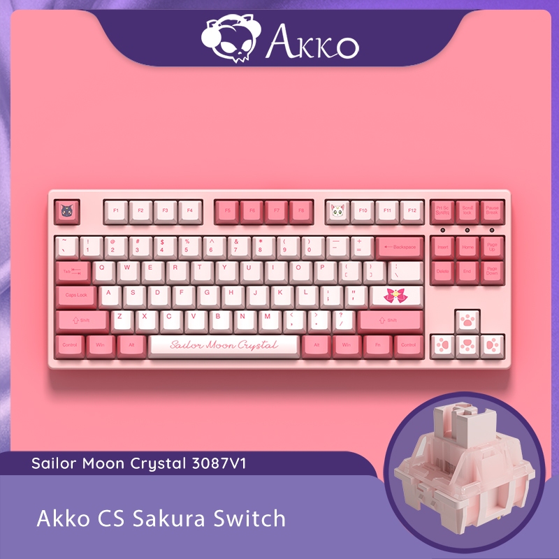 Akko Sailor Moon Crystal 3087 Mechanical Keyboard Wired with PBT Dye ...