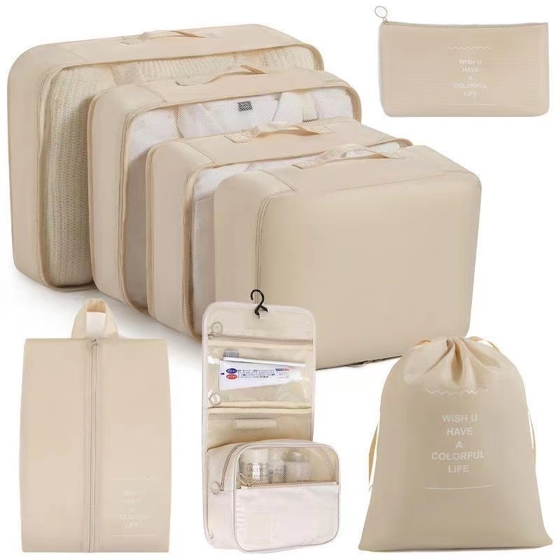 7 In 1 Travel Organizer Foldable Waterproof Luggage Storage Bag Set ...