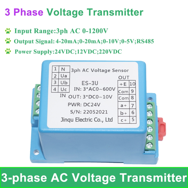 3 Phase 4 Wire AC Voltage Transmitter Three Phase 380V 465V Voltage ...