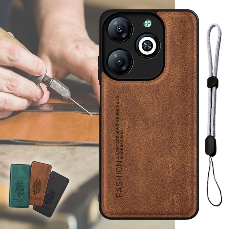 Luxury Leather Case For Tecno Spark Go 2024 BG6 with Adjustable Phone ...