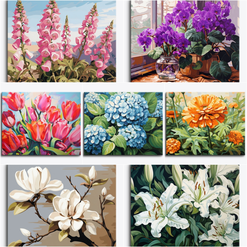 DROFE / Paint By Numbers / flowers / Digital Oil Painting / coloring ...