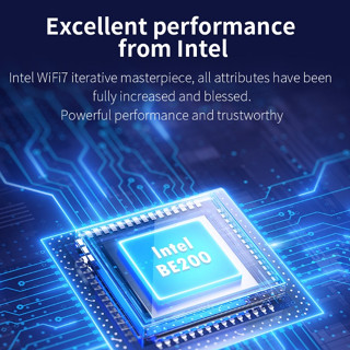 COMFAST 8774Mbps WiFi 7 Intel BE200 PCI-E Network Card Bluetooth 5.4 Tri Band BE200NGW Chip 802 ...