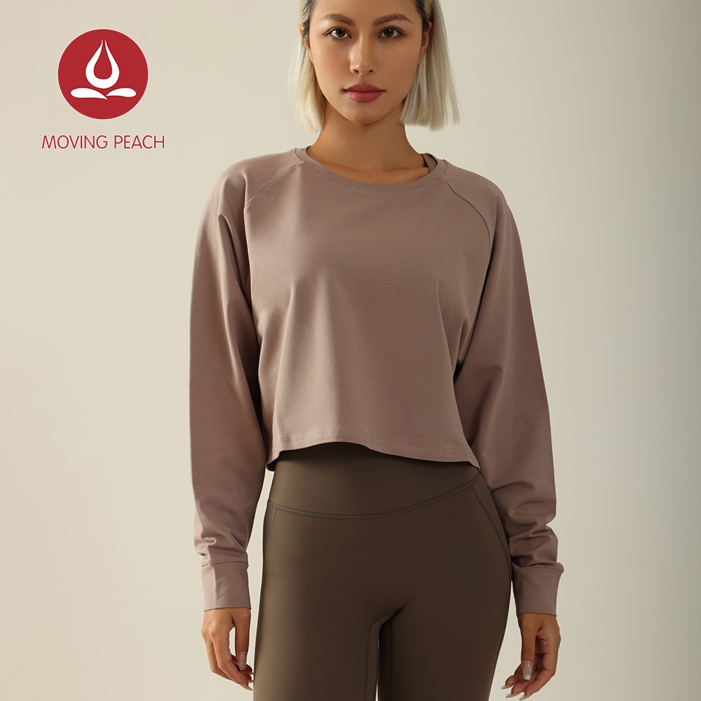 MOVING PEACH Sweatshirt For Women Sports Crewneck Pullover Loose ...