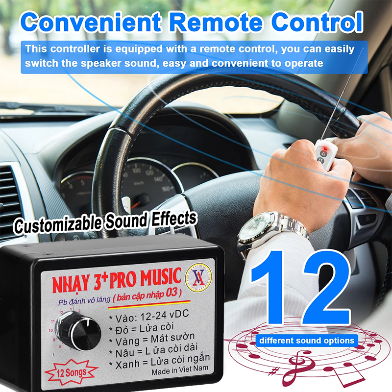 Car Horn Controller Electric Horn Speaker Sound Control Unit with 12 ...