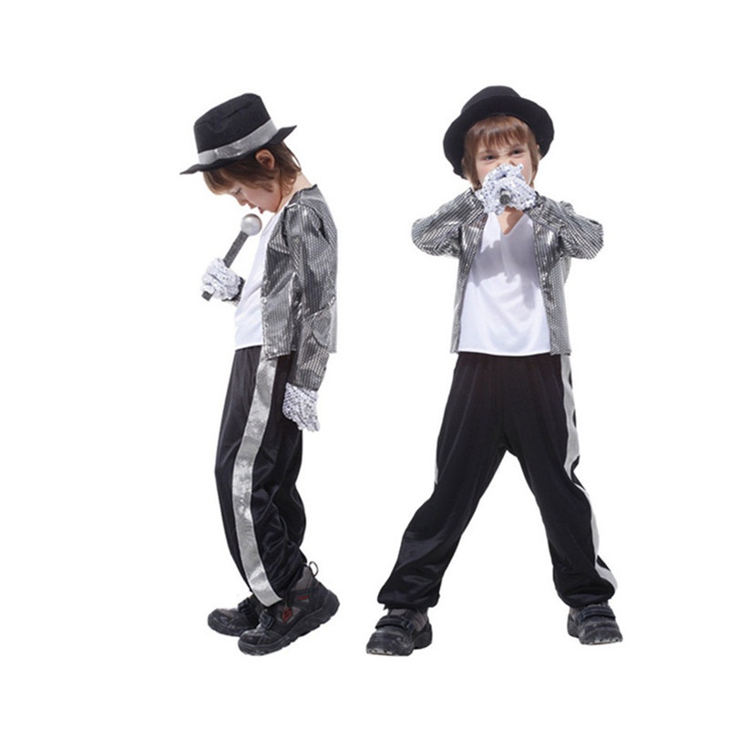 Kids Michael Jackson Costume Cosplay Carnival Super Star Singer Dance ...