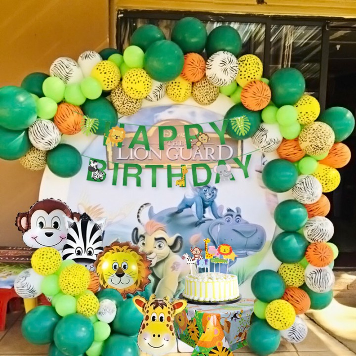 Birthday party decorations jungle lion balloon set for kids jungle ...
