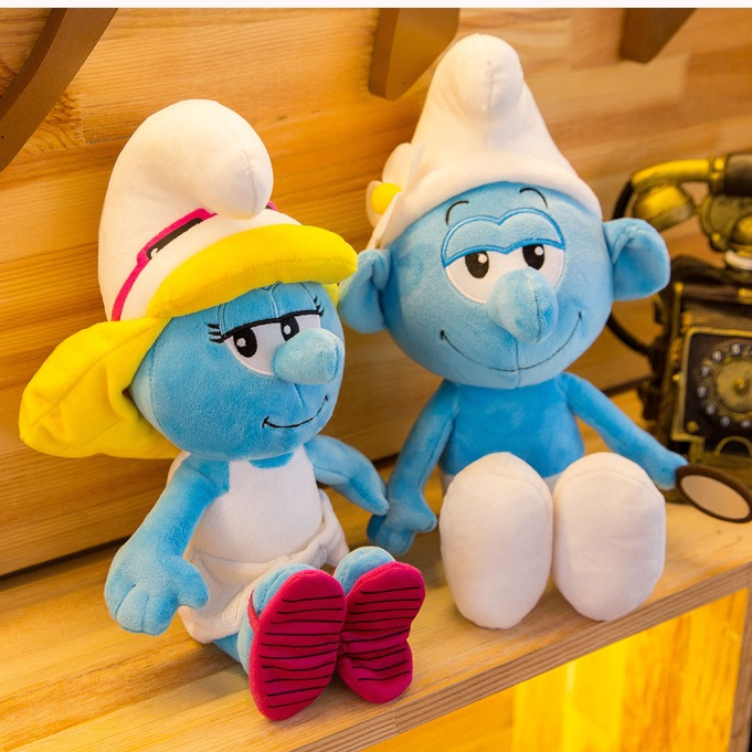40CM Engineer Shape Plush Doll/Cartoon Smurf Children’s Toy Christmas ...