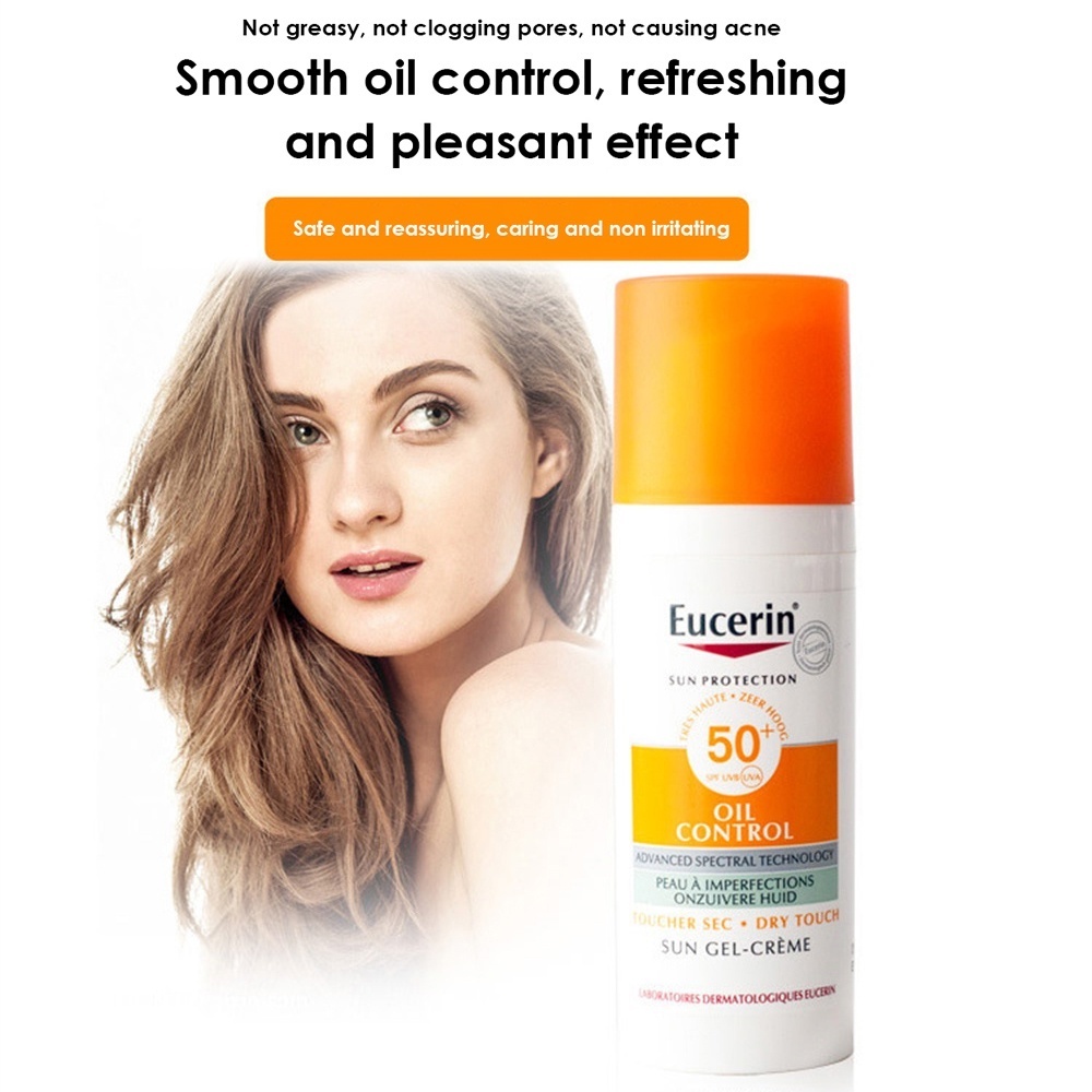 Eucerin Oil Control Sun Gel-Cream SPF 50 + Facial Sunscreen UVA/UVB ...