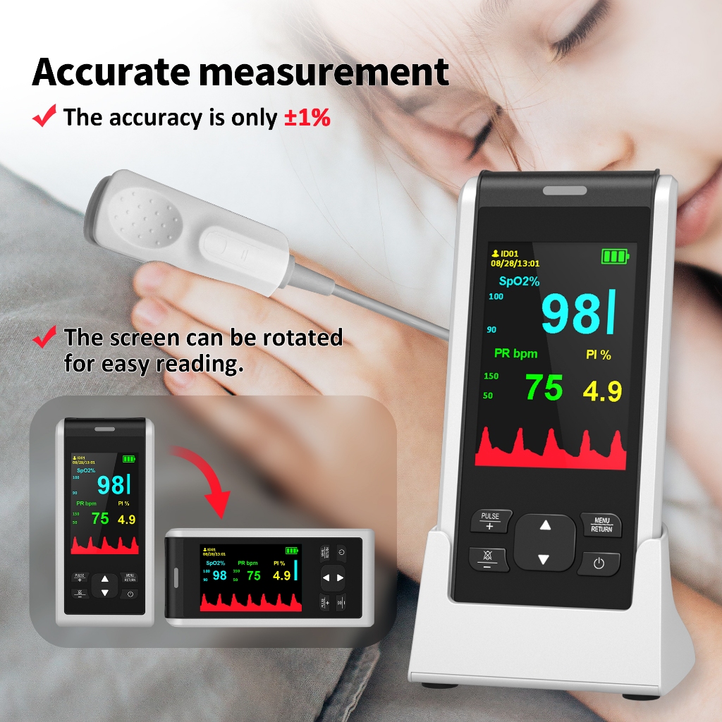 HealthTree Medical Handheld Pulse Oximeter Bluetooth APP Control ...
