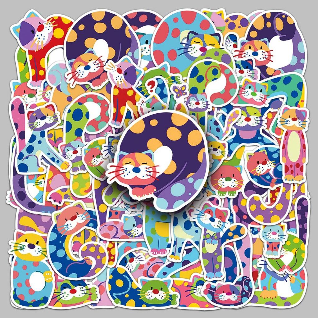 50/10Piece Funny Cartoon Graffiti Cat Letters Stickers Fashion ...