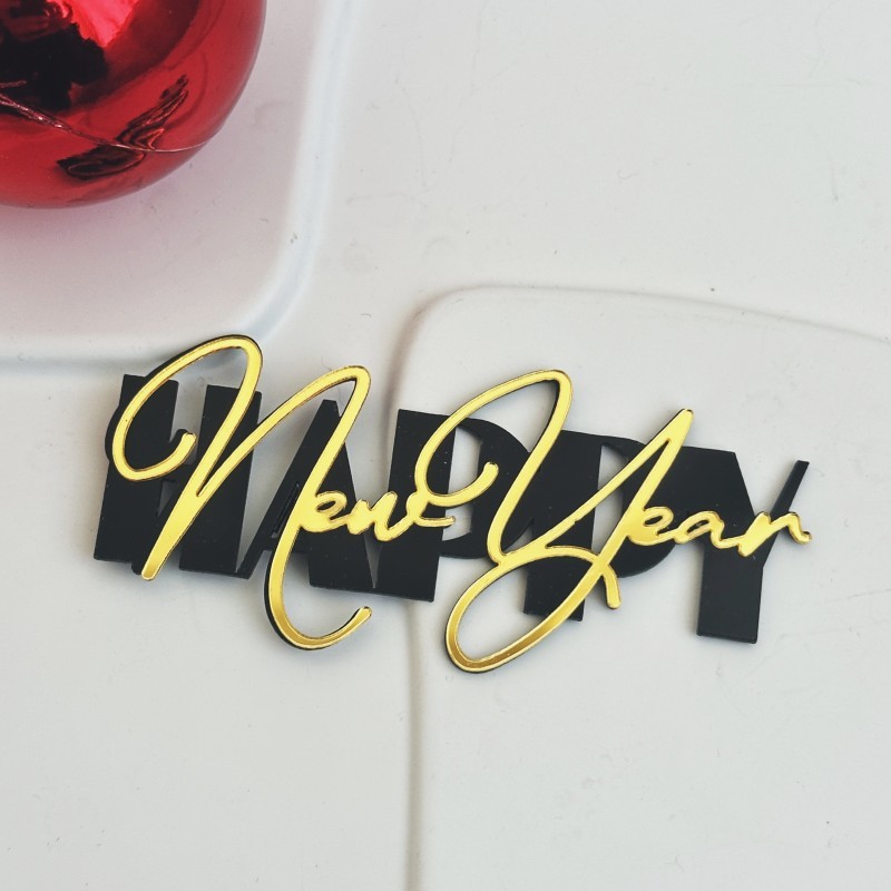 2024 Happy New Year Cake Topper, Hello 2024 Acrylic Cake Topper, Cheers ...