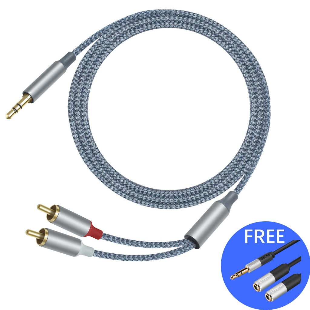 [Buy 1 Get 1 Free]3.5mm to RCA Audio Cable 1M 2 Male RCA Aux Cord ...