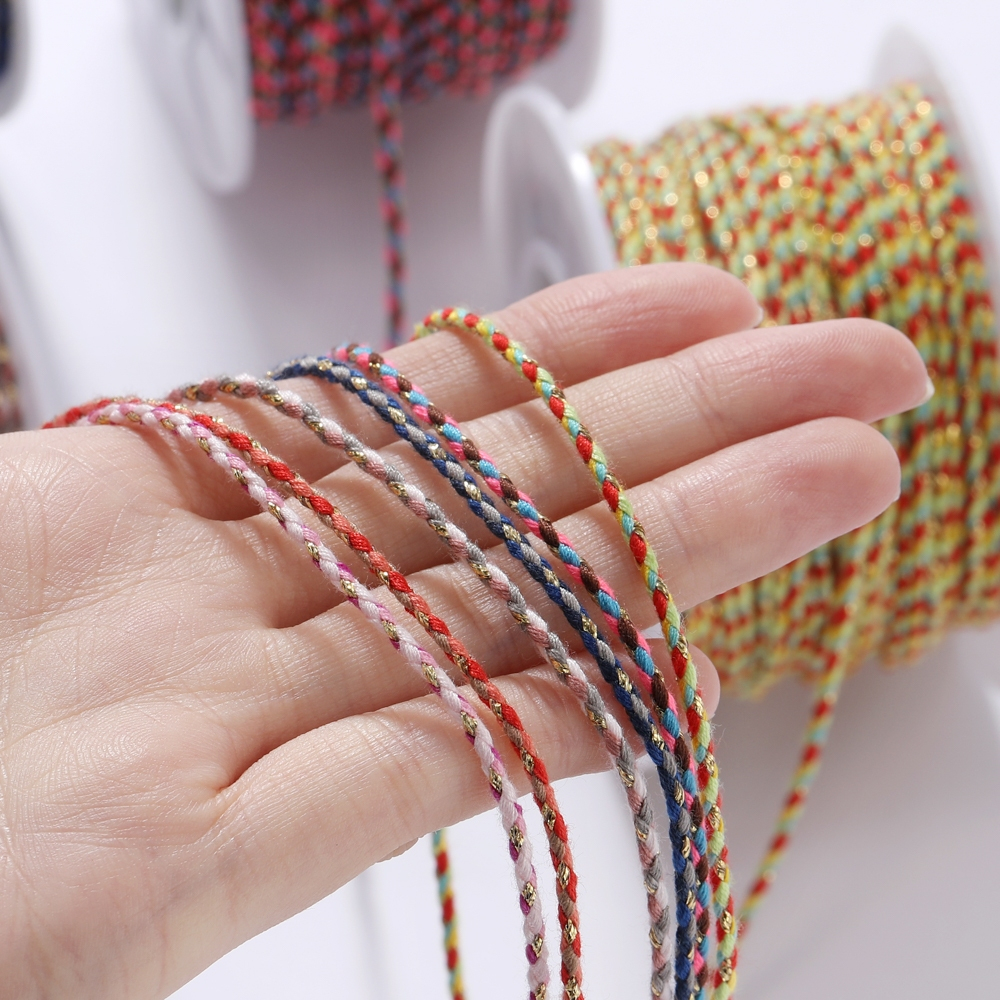 St.kunkka 1 Roll 25M Pure Cotton Material Braided Rope Gold Thread Hand ...