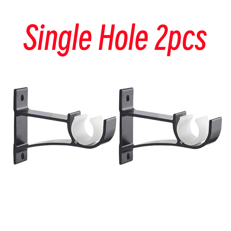 4pcs Double Curtain Rod Bracket Holder Set Metal Heavy Duty Base Rod ...
