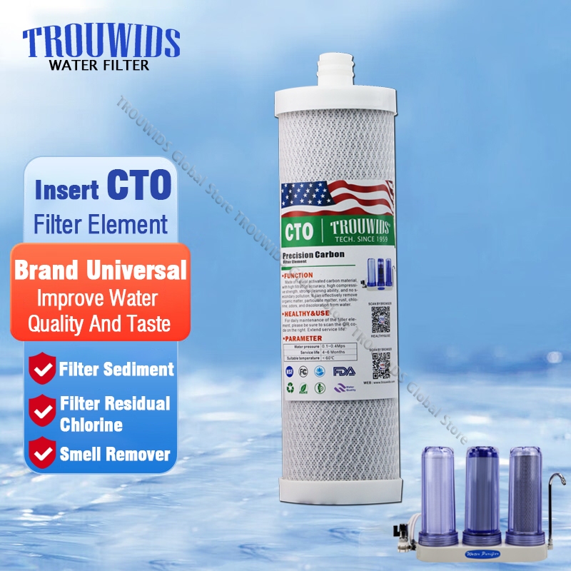 TROUWIDS 10 Inch CTO Upgraded Filter Element Suitable For 3 Stage Water ...