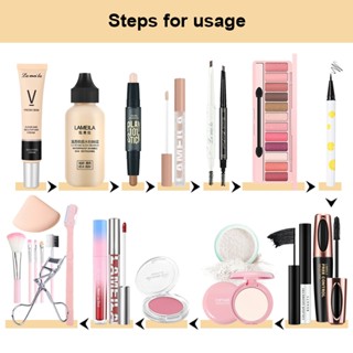 LAMEILA Beauty Care Set 19-Piece Set 12-Color Eyeshadow Palette+Base ...