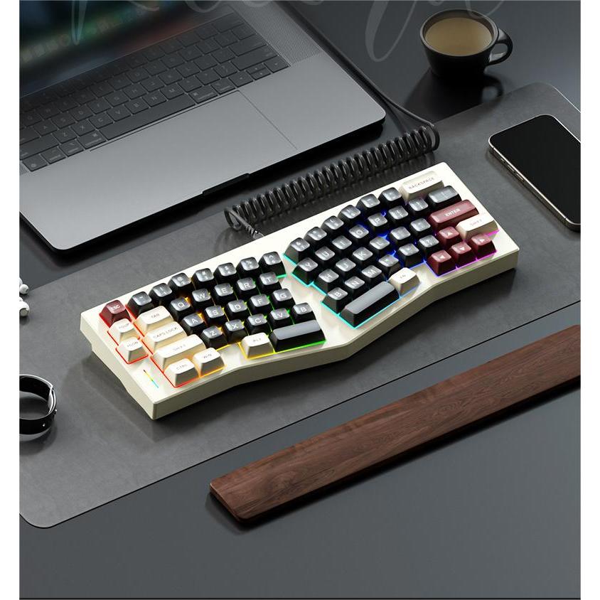 Record Alice mechanical keyboard Kit Alice layout Aluminum Leaf spring ...