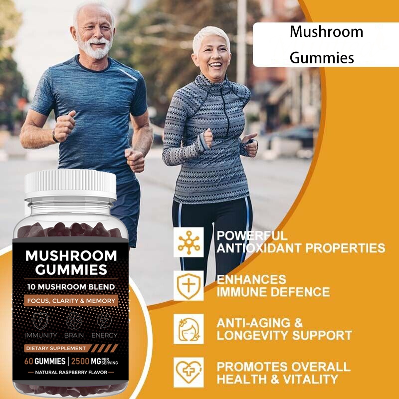 Lions Mane Mushroom Gummies Supplement 2500mg Memory Brain Nootropic ...