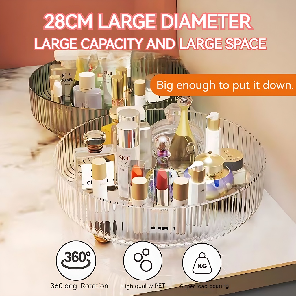 360° Rotating Storage Rack Condiments cosmetic Perfume Organizer ...