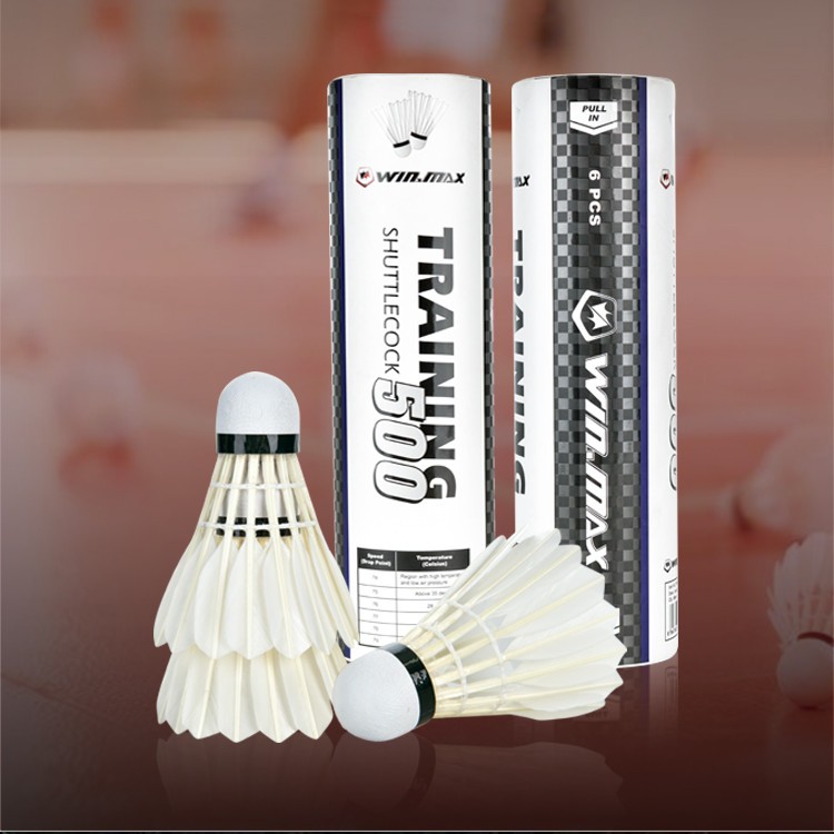 Winmax 6 Pieces Shuttlecocks Duck Feather 6 Pieces pack Racket Sports ...