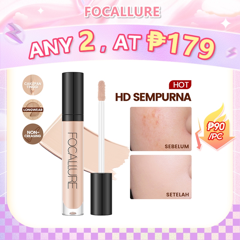 FOCALLURE High Coverage Liquid Concealer Eyes Face Color Concealer - 7 ...