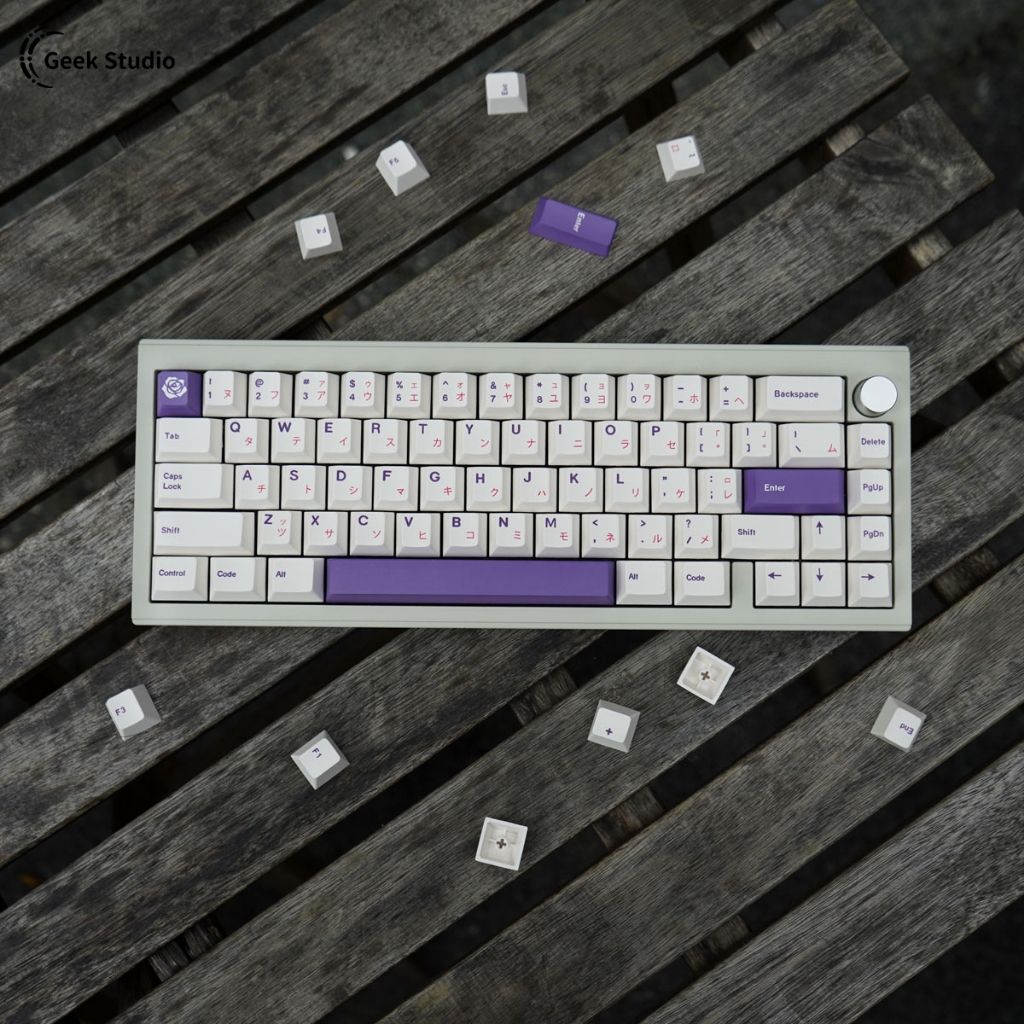 146 Keys Rose purple mechanical keyboard keycaps PBT Dye sublimation ...