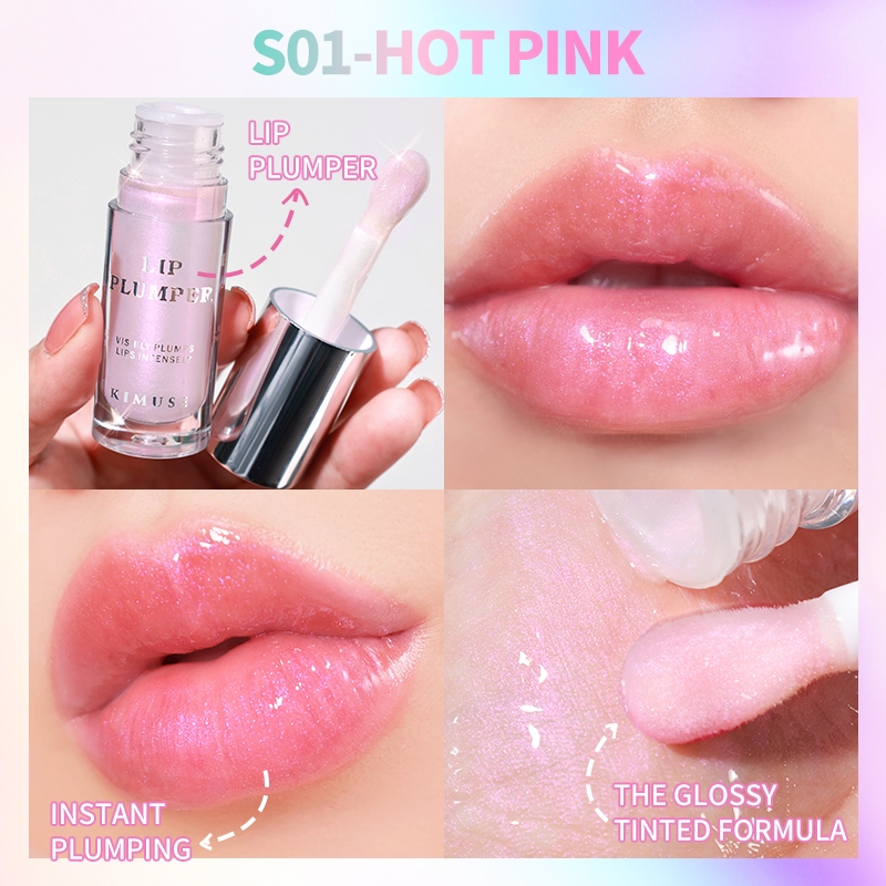 KIMUSE Lip Plumper Visibly Plumps Lips Intensely Lasting Fullness Moisturizing Lip Gloss Finish ...