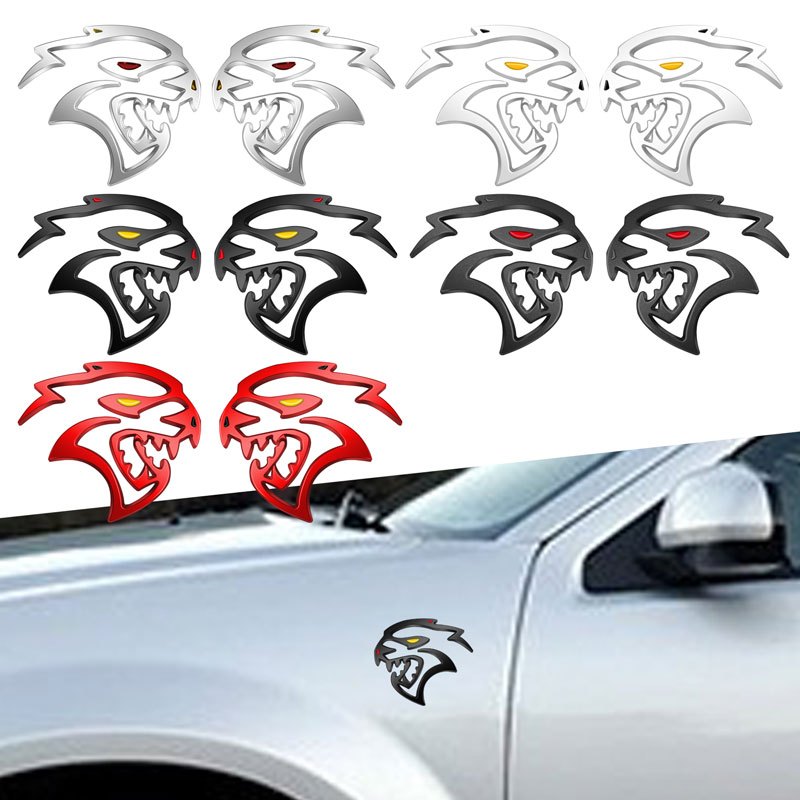 3D Car Sticker Rear Trunk Badge Fender Side Emblem Decal for Dodge ...