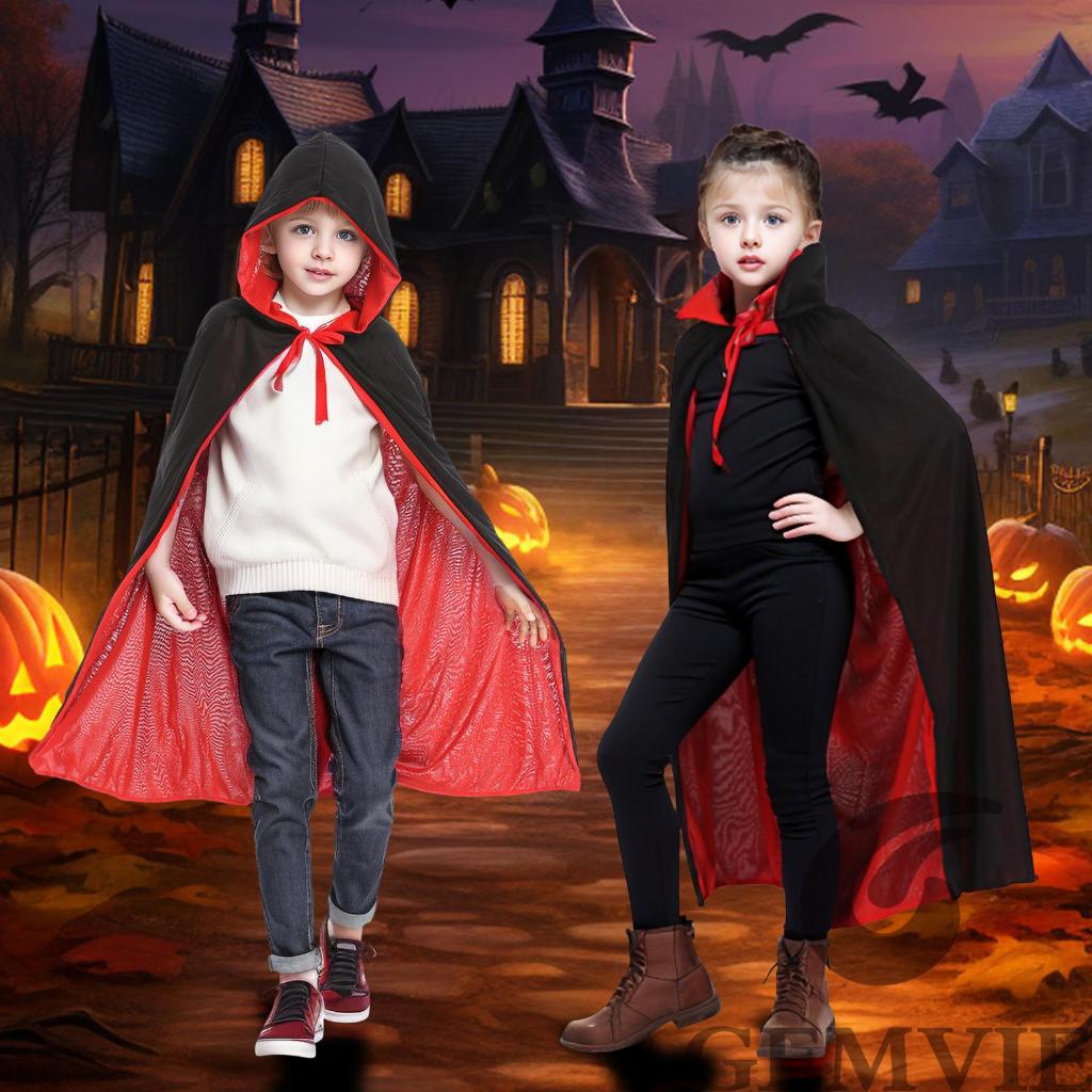 Halloween Cloak Cloak for Children and Adults Cosplay Black and Red ...