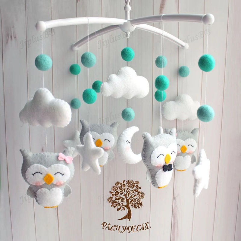 #JP549 Baby cot toys Rotating Bell baby crib toy stroller plush doll ...
