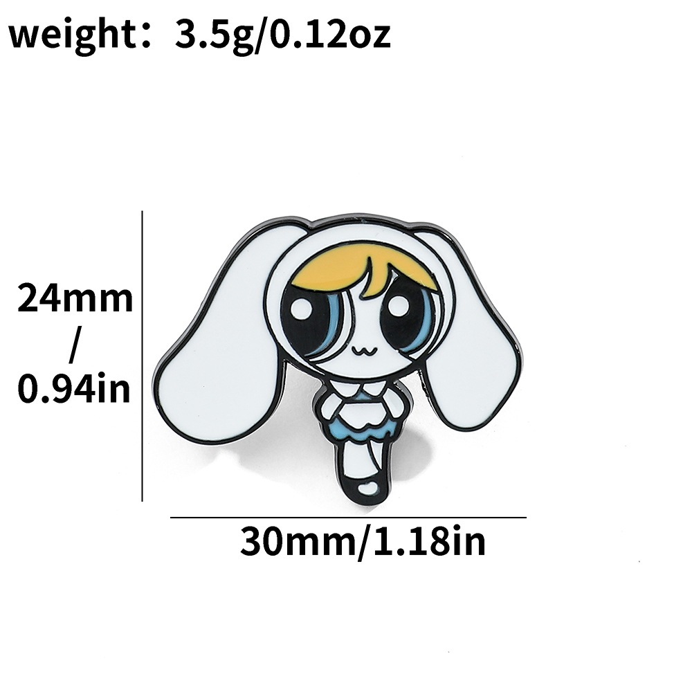 [Rainbow] Cartoon Anime Merchandise Powerpuff Girls Metal Badge The ...
