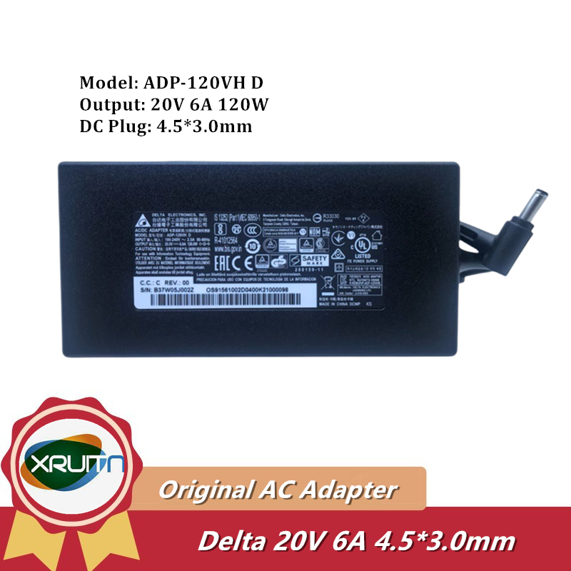 Genuine Delta ADP-120VH D 20V 6A 120W AC Adapter Laptop Charger For MSI MS-16R5 CF63 GF63 Thin ...