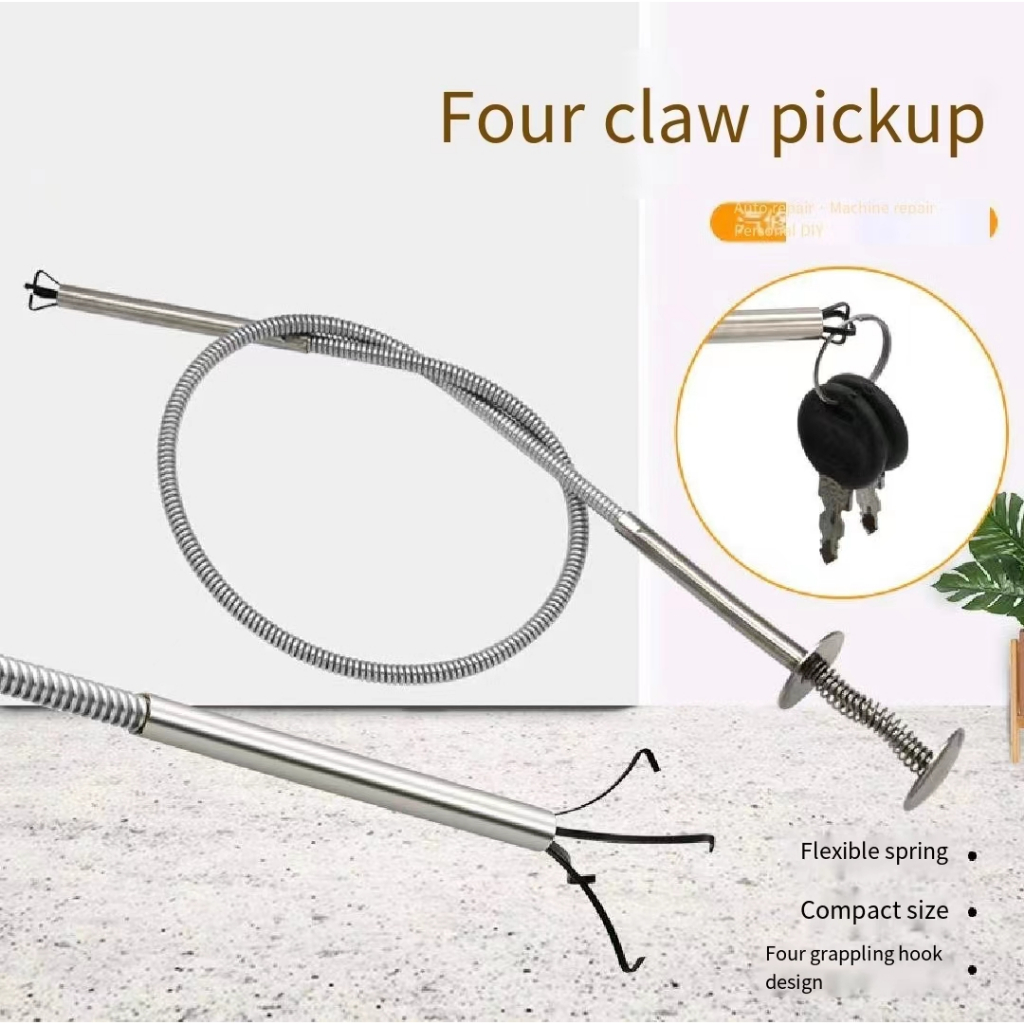(Ready Stock)Portable four-claw picker, hardware pick-up tool, iron rod ...