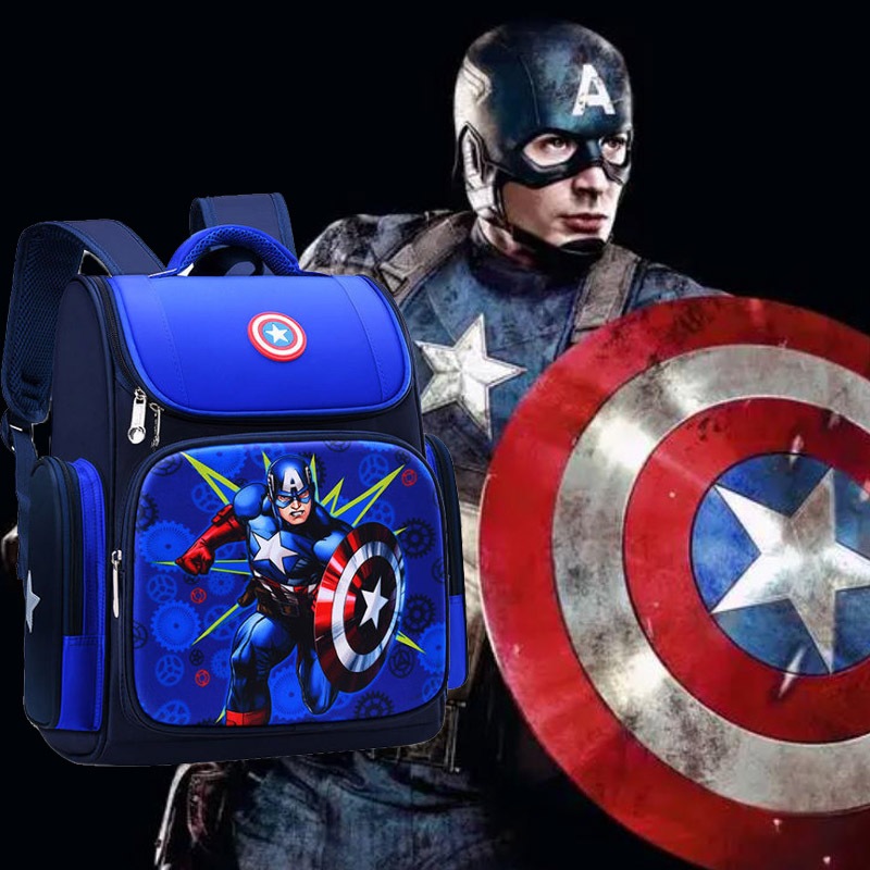 Marvel Avengers Captain America Backpack Cartoon Anime child spider man ...