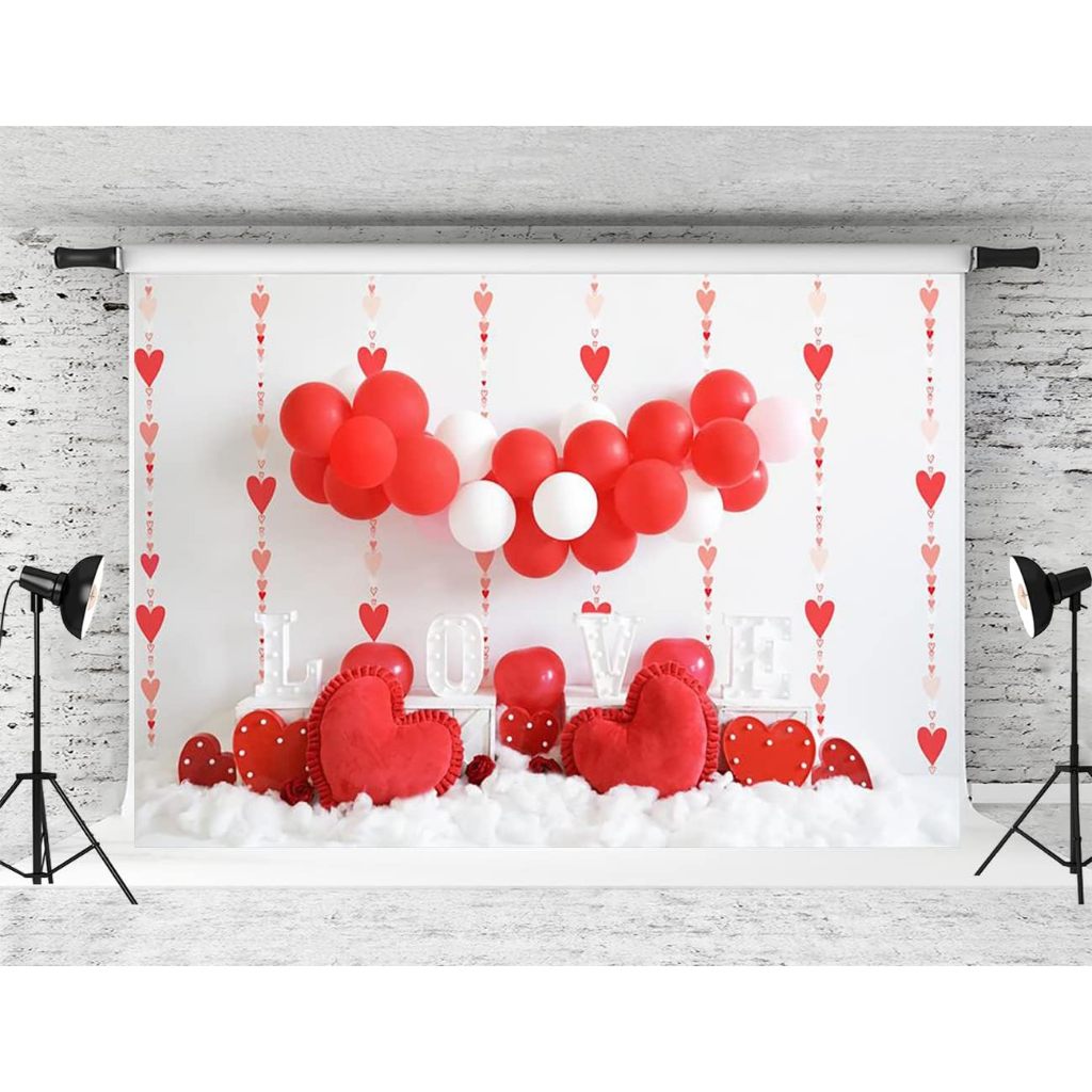 7x5ft Valentine's Day Photography Backdrop Love Red Heart Balloon ...