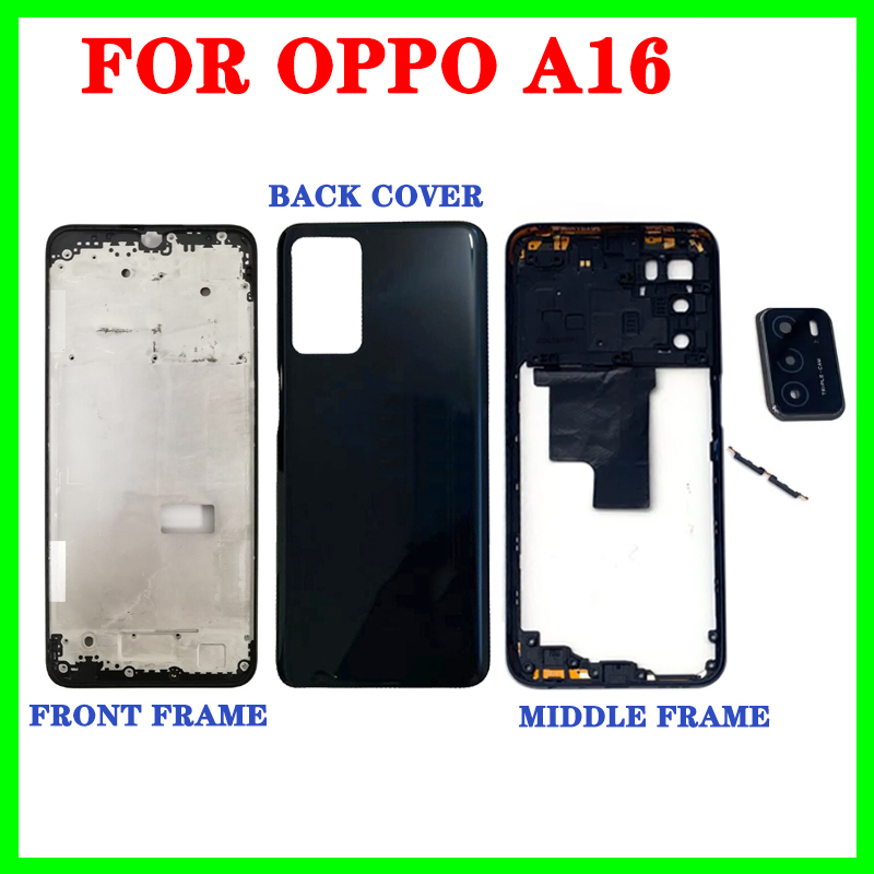 Full Set Back Housing For OPPO A16 CPH2269 Back Battery Glass Cover ...