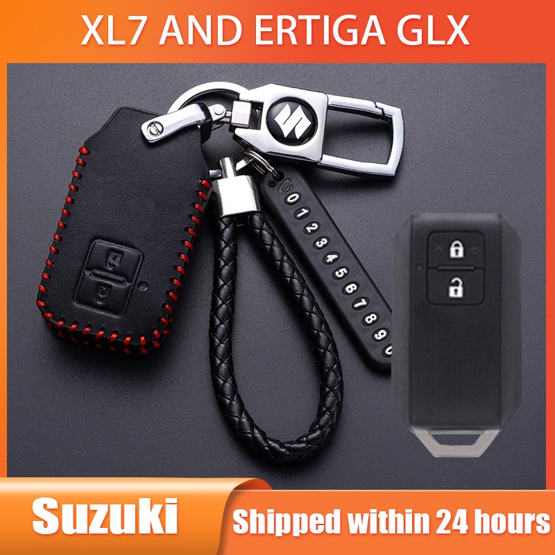 For SUZUKI XL7 AND ERTIGA GLX Remote Key Leather Case Cover Keychain ...