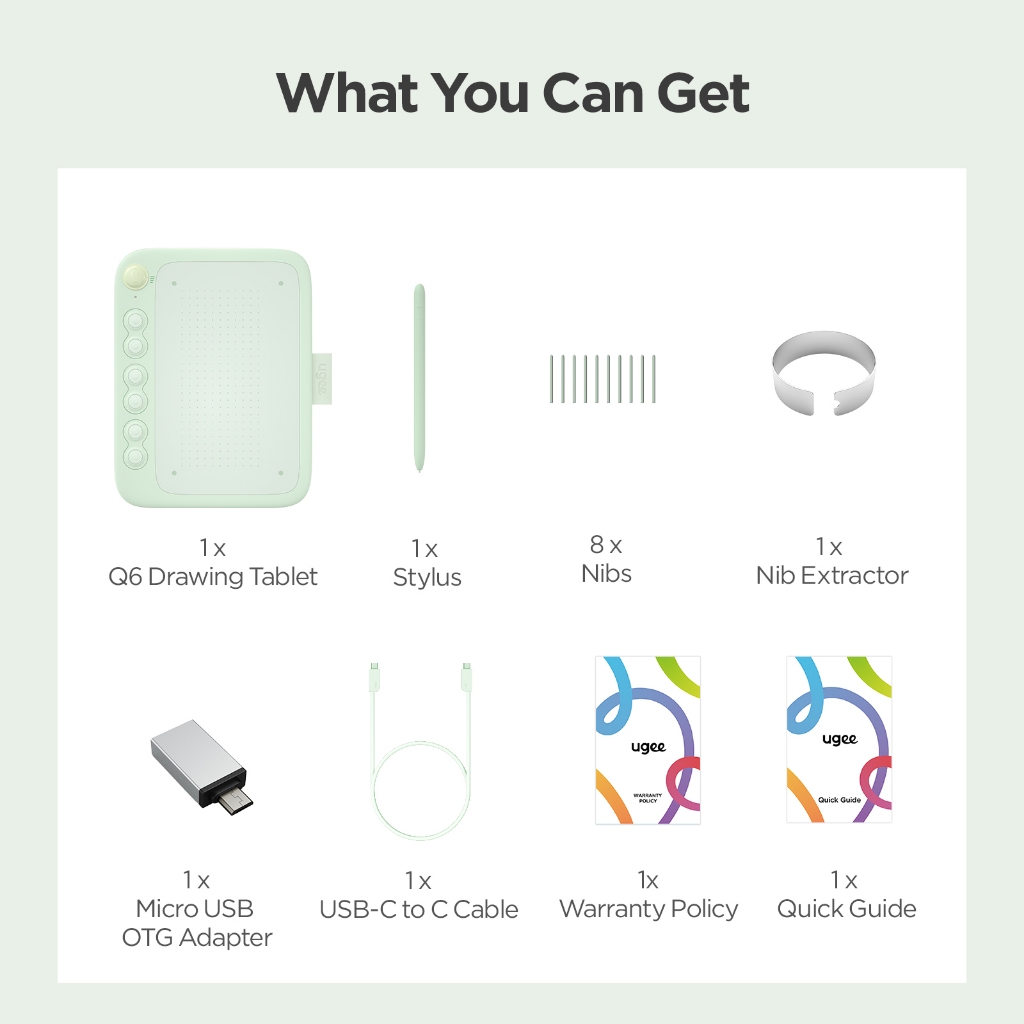 UGEE Q6 Mobile Drawing Tablet Graphic Tablet Good For Android Phone Pen ...