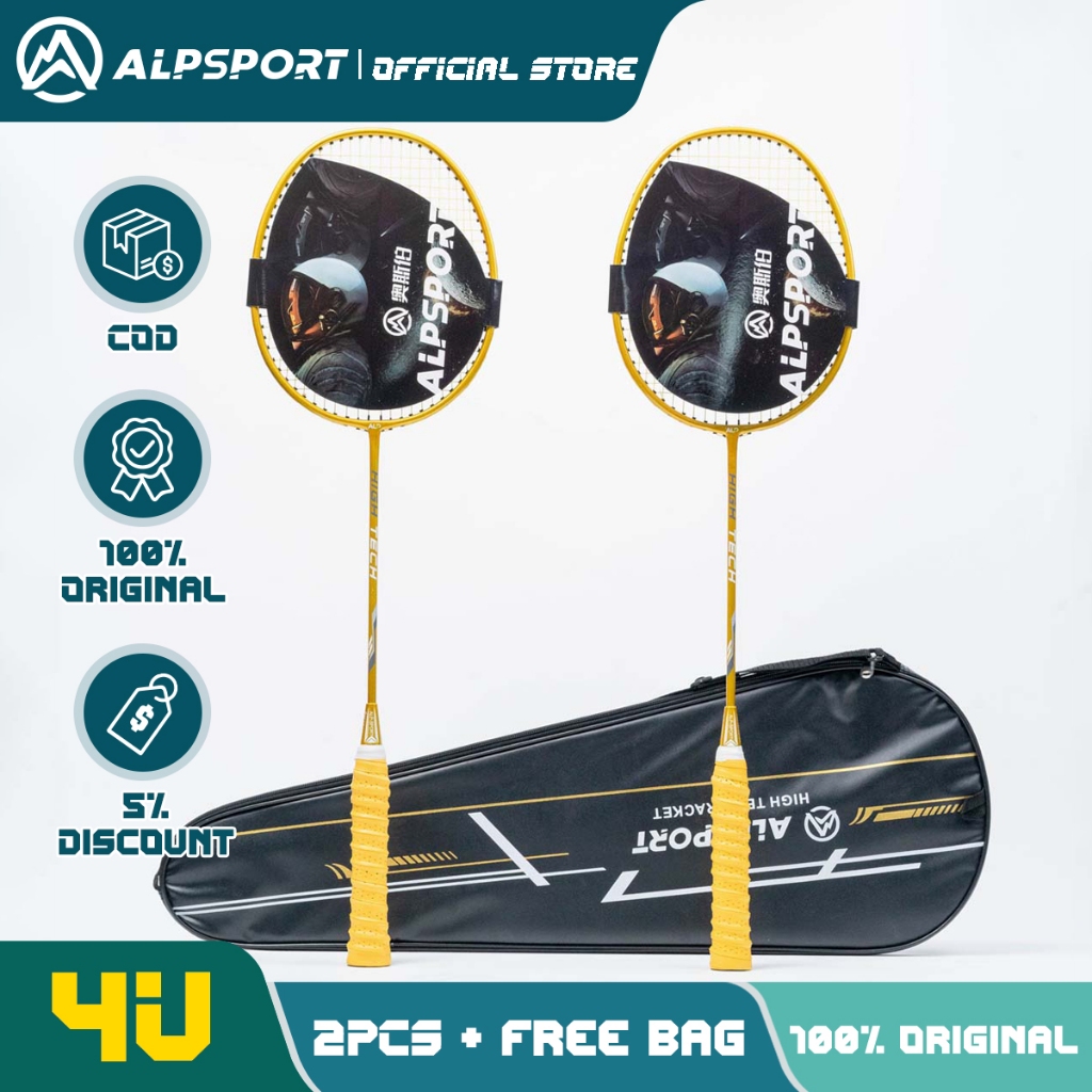 ALPSPORT RR 4U 22LBS G5 Black Badminton Racket Original Design Carbon ...